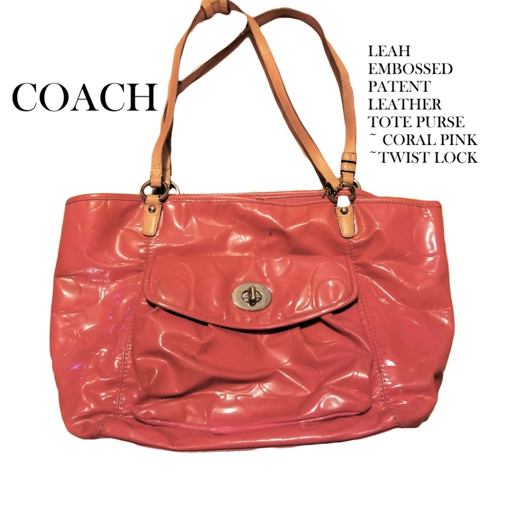 Coach Leah Embossed Patent Leather Purse - Gem
